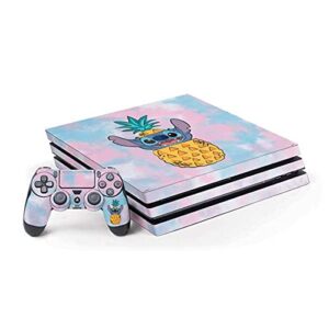 skinit decal gaming skin compatible with ps4 pro bundle - officially licensed disney lilo and stitch pineapple stitch design