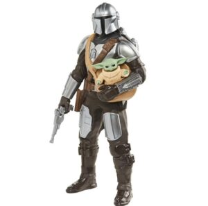 star wars galactic action the mandalorian & grogu interactive electronic 12-inch-scale action figures, toys for kids ages 4 and up