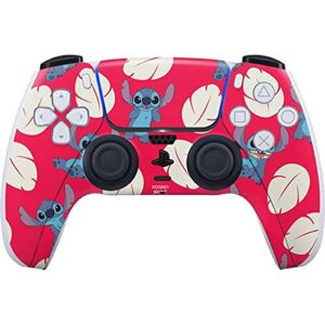 skinit decal gaming skin compatible with ps5 and compatible with ps5 digital edition dualsense controller - officially licensed disney stitch pattern design