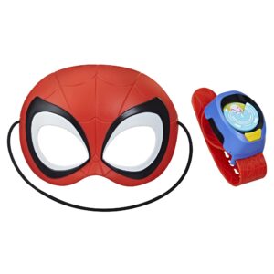 spidey and his amazing friends spidey comm-link wristband and mask set, marvel preschool super hero toys, kids easter gifts, ages 3+