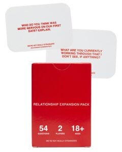 we're not really strangers relationship expansion pack card game – 54 cards & wild cards – conversation cards for couples, adults, & teens for date nights & game nights, ages 18+, 2-6 players