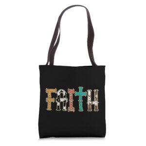 faith patterns god jesus religious christian men women kids tote bag