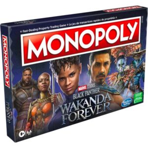 monopoly: marvel studios' black panther: wakanda forever edition board game for families and kids ages 8+, game for 2-6 players