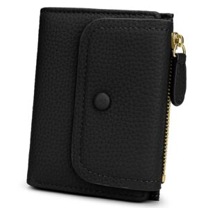 yaluxe small wallets for women vegan leather mini coin purse with coins zipper pocket and id card holder