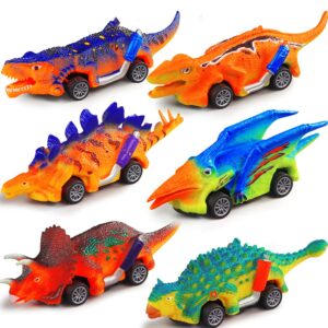 scktyzs kids dinosaur pull back toy cars 6 pack, mini animal push back cars dinosaur games for boys girls,colorful monster for toddlers ages 3,4,5,6 7 8 year old christmas birthday gifts…