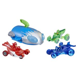 pj masks hasbro pj ultimate adventure set preschool toy,rocket hq playset with 3 action figures and 3 vehicles,age 3 and up (amazon exclusive)