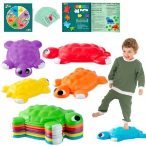 joyin turtle balance stepping stones, 6 pcs kids turtle jumping stones steps stones up to 265 ibs, toddler obstacle course coordination game toys for ages 3 years and up indoor or outdoor play