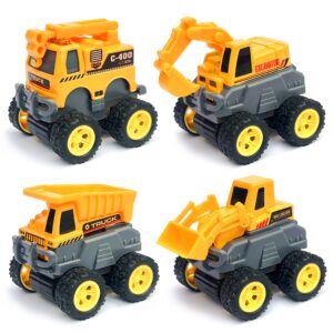 seeswell construction truck toys | monster truck | pull back friction powered | die-cast alloy vehicles playset | 4 pack | toys for 3+ years old kids