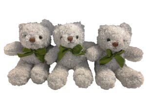 fluffuns teddy bear plush - cute teddy bears stuffed animals - 3-pack of stuffed bears - 9 inch height (gray)