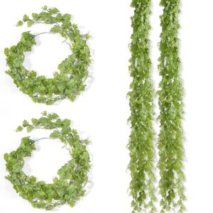 astridia 2 packs hanging artificial plants vine, 6.6ft fake lvy garland, hanging greenery faux plants for wedding party room garden home decor