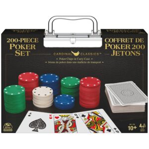 spin master games professional texas hold ‘em poker set, classic game with 200 dual-toned chips and cards in an aluminum case