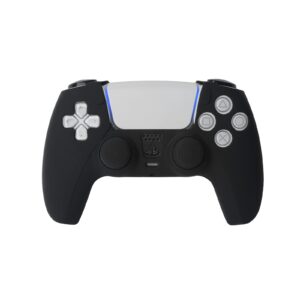 ps5 controller silicone skin, ps5 anti-slip silicone protective cover housing for ps5 controller housing shock absorbing line playstation 5 duelsense controller (black)