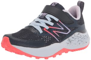 new balance girls dynasoft nitrel v5 hook & loop running shoe, eclipse/natural indigo/electric red, 2 little kid