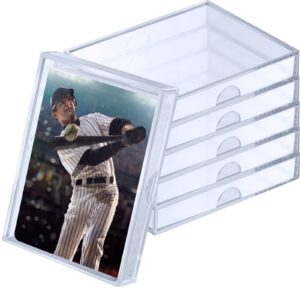 zonon 6 pieces clear deck case, card organizer compatible with mtg tcg plastic playing card case trading card collection card box holder for game cards storage