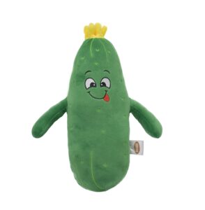 baboli adorable pickle stuffed animal cucumber plush plant with smile face and yellow corolla pretty cute plushie toy gift for any pickle lover 12 inches (naughty-l)