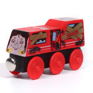 zany trains series 1 - wooden train set with cargo - compatible with all wooden train sets - wooden train cars (t.n. theresa)