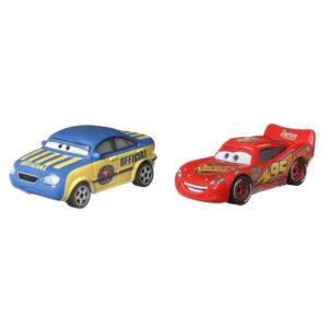 disney and pixar cars 3, race official tom & lightning mcqueen 2-pack, 1:55 scale die-cast fan favorite character vehicles for racing and storytelling fun, gift for kids age 3 and older