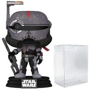 pop star wars: bad batch - crosshair funko ! vinyl figure (bundled with compatible box protector case), 3.75 inches, multicolored