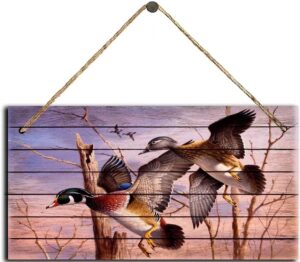 6"x12" ,fashion antique classic style signs,front door family home decor,duck painting,duck hunting art,duck hunting paintin,ducks in flight,home wall decor art signs garden decoration