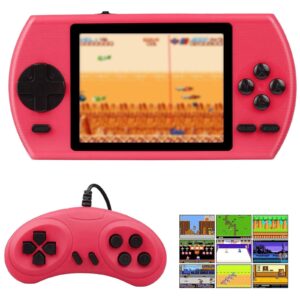 melusen gameboy, retro handheld game console with 500 classical fc games 3-inch color screen video game console support for connecting tv and two players gift for kids and adult(red)