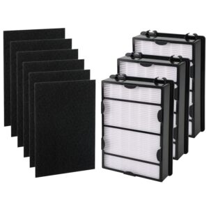 hapf600 hepa filter b replacement compatible with holmes hap615 hap625 hap650 hapf600,3 h13 true hepa & 6 carbon filters