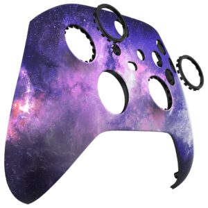 extremerate asr version custom shell for xbox core wireless controller - anti sticks rubbing rings - replacement accessories front cover faceplate for xbox series x & s controller - nebula galaxy