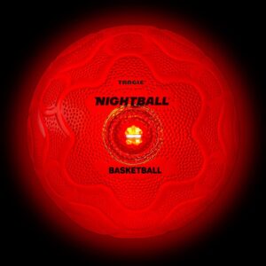 nightball basketball led light up basketballs - glow in the dark glow ball basketball gifts - outdoor basketball and indoor basketball - gifts for teenage boys-gift for teen (red)