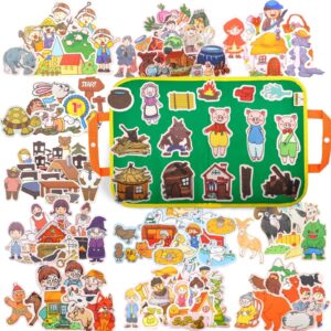 chefan 12 pack felt/flannel board story pieces, precut felt pieces for preschool toddlers, three little pigs, goldilocks and the three bears