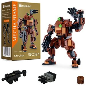 mybuild mecha frame armed forces stryker 5021 - brown armor robot blocks toy building bricks collection for children to adult mech fans