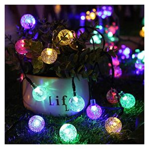 huada solar string lights, 1.8cm led fairy crystal ball christmas lights, outdoor decorative solar lights for home, garden, patio, lawn, party and holiday (color : color, size : 52m 400 lights)