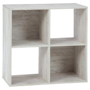 bowery hill four cubeengineered wood organizer in off white