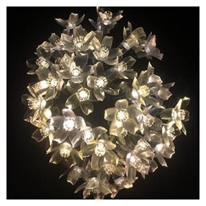 huada solar flower string lights outdoor,waterproof led morning glory flower solar fairy string lights for gardens homes christmas party holiday decorations