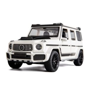 wakakac 1/18 scale benz model car for adults collectible,pull back vehicles with music and light,hood can be opened cars(white)