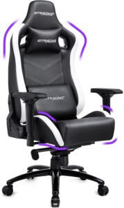 gtracing gaming chair, big and tall computer chair with 4d adjustable armrests, height adjustable recliner with ergonomic head pillow and lumbar support for gaming or working (white)