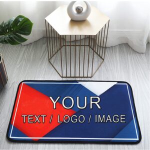 custom doormat indoor area rug carpet personalized design with text photo logo image housewarming gift  non-slip washable floor bath mat suit for home garden office entry home decorative (47"x63")