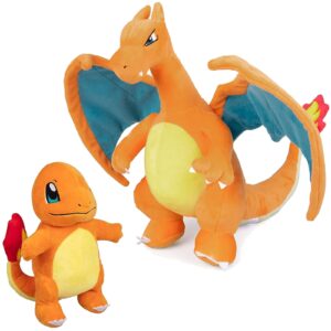 xmas 8" small dragon 12" fire-breathing dragon plush stuffed animal toy 2 pcs