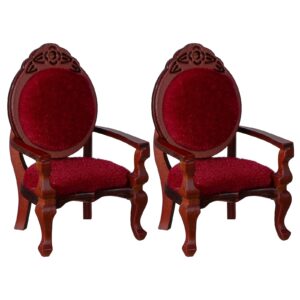 2 pieces miniature dollhouse chair 1:12 miniature victorian furniture dollhouse chair wooden carved single sofa chairs vintage armchairs