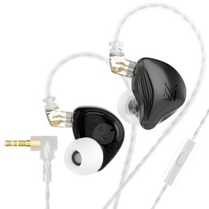 kz zex in ear earphones, electrostatic wired hifi earbuds, kz low voltage electrostatic dual magnetic dynamic unit noise cancelling headphones(black mic)