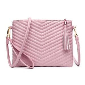 amelie galanti small crossbody purse bag for women,wristlet clutch handbag and crossbody wallet with shoulder strap for cell phone (pink-c)