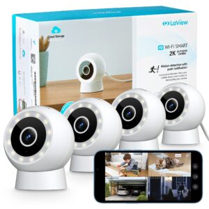 laview 4mp 2k security cameras outdoor indoor wired,ip65, starlight sensor & 100 ft night vision,motion/person detection,2-way audio/spotlight,us cloud,compatible with alexa,ios & android & web access