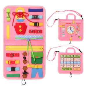 sugeli busy board for toddlers, 25 in 1 montessori toys activity board sensory toys for 1 2 3 4 5 6 year old girls