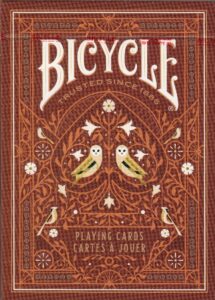 bicycle aviary orange playing card deck