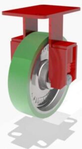 r-sphs-8db-2 spring loaded heavy service rigid caster w/duralast 8 in polyurethane (95a) on iron core wheel, 2 in face, 1,220 lb capacity