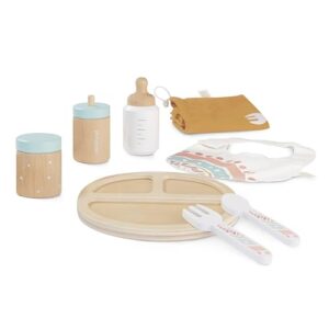 miniland doll wooden feeding set - quality, eco, imaginative