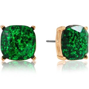 large stud earrings for women - big stud earrings for women, square emerald green earrings for women, simulated green emerald earrings for women, green stud earrings for women, green stone earrings