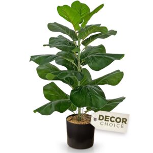 ficus lyrata fake plant - artificial plants for home decor indoor, faux plants indoor - artificial potted plants, faux plant for bedroom - plants for bedroom decor, fake plant decor - 30 inches