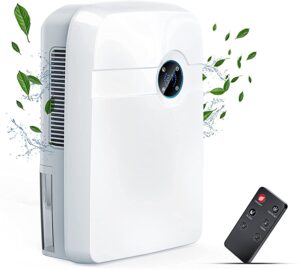 dehumidifiers for home, dehumidifier 4500 cubic feet (320 sq ft) electric dehumidifiers with remote control, auto shut off, 77.4oz quiet air dehumidifier