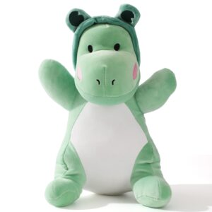 darler dinosaur stuffed animals for kids 13.8 inches green kawaii dino plushies for toddler cute fluffy plush toy for boys/gilrs squishy soft toy for baby gift for birthday,baby shower