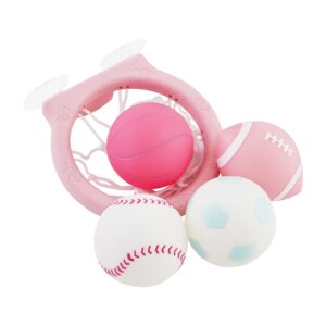 mud pie baby girls' pink sports bath toy set