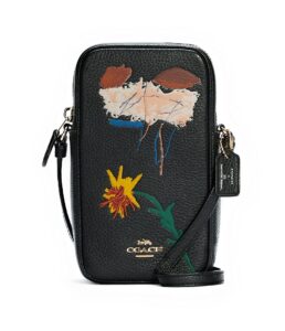 coach womens x jean michel basquiat north/south zip crossbody black multi